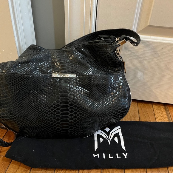 Milly | Bags | Milly Black Embossed Cross Body Bag | Poshmark